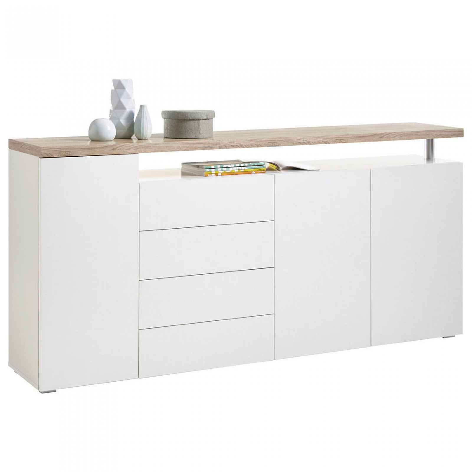 XXXLutz PŘÍBORNÍK/KOMODA, bílá, Sonoma dub Xora - Sideboard ...