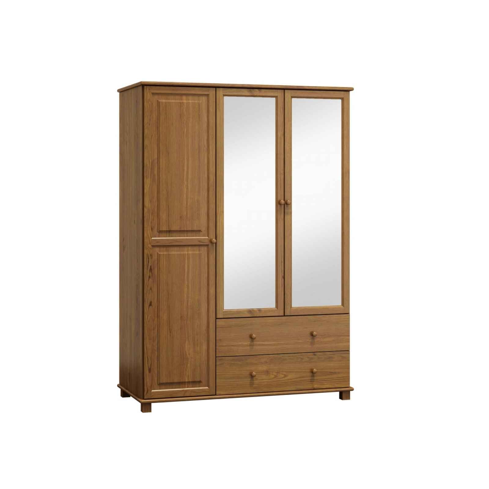 Skříň 3D BHAGIRA 6, šíře 120 cm, masiv borovice, moření: dub | Viame.cz