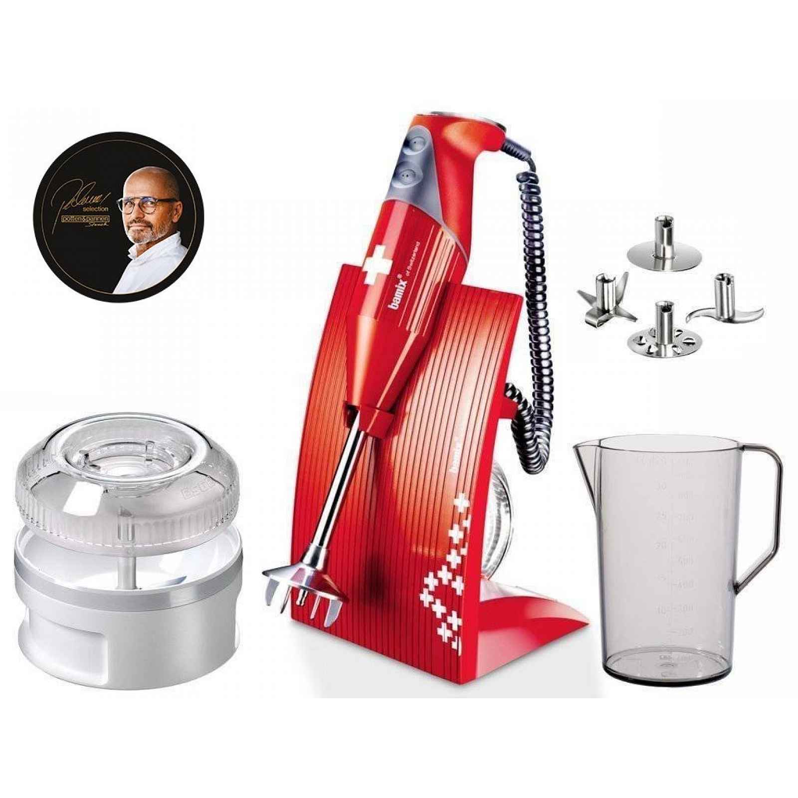 Tyčový mixér Bamix Swissline M200, Pohlreich Selection, červený, 200 W ...
