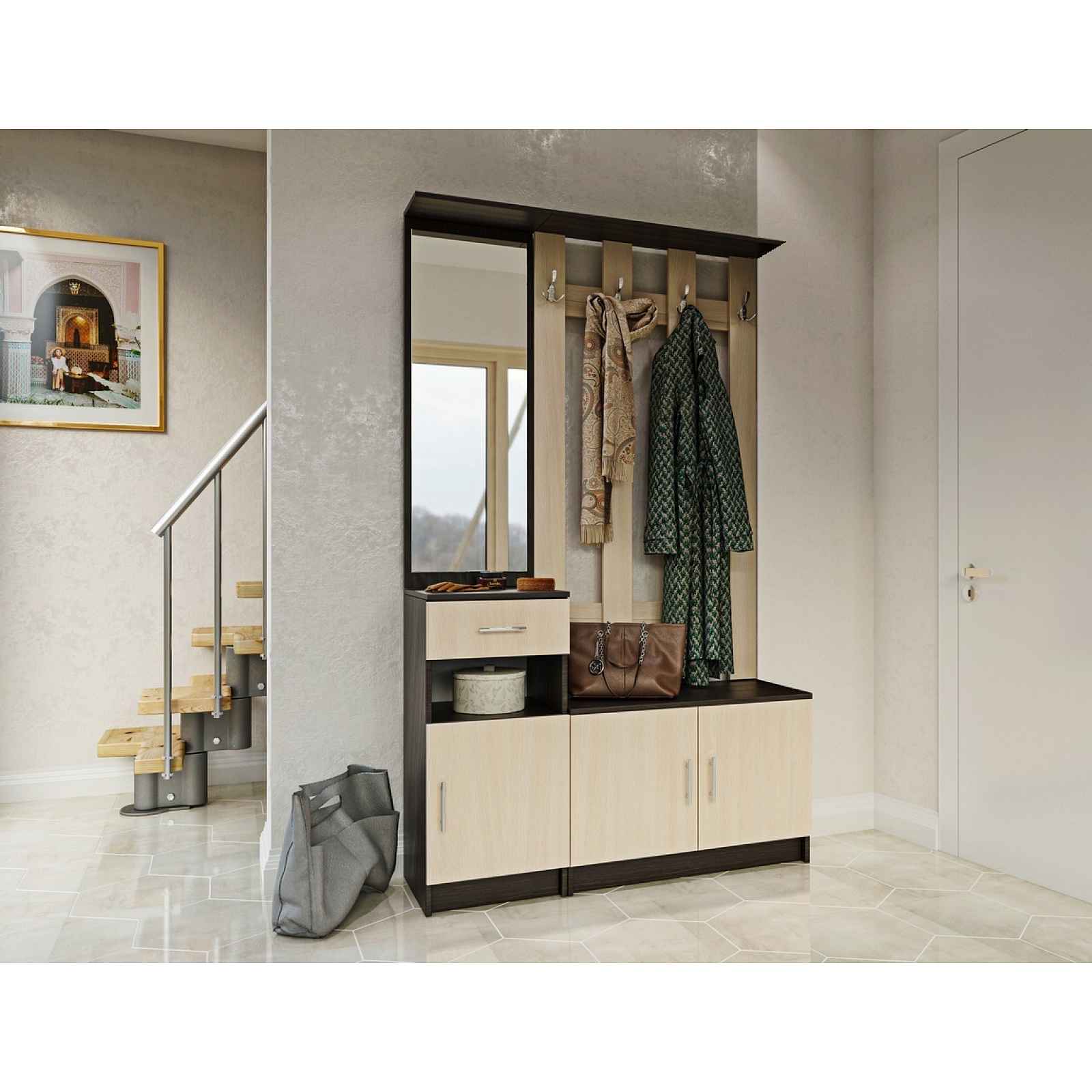 Předsíňová stěna MARIANA I, wenge/dub mléčný | Viame.cz