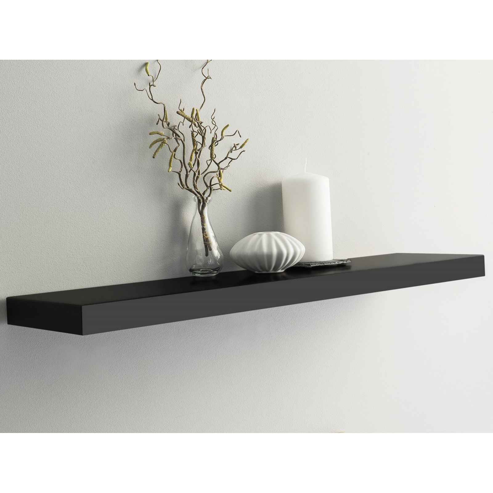 Police na zeď Shelvy 80 cm, černá | Viame.cz