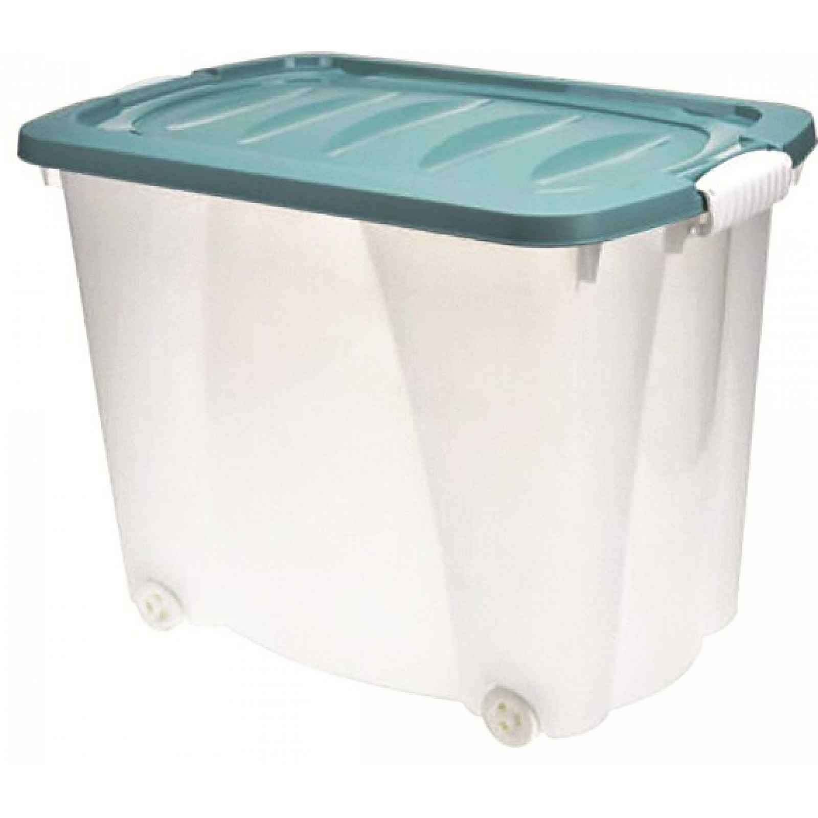 Úložný box 60 L, zelené víko, kolečka | Viame.cz