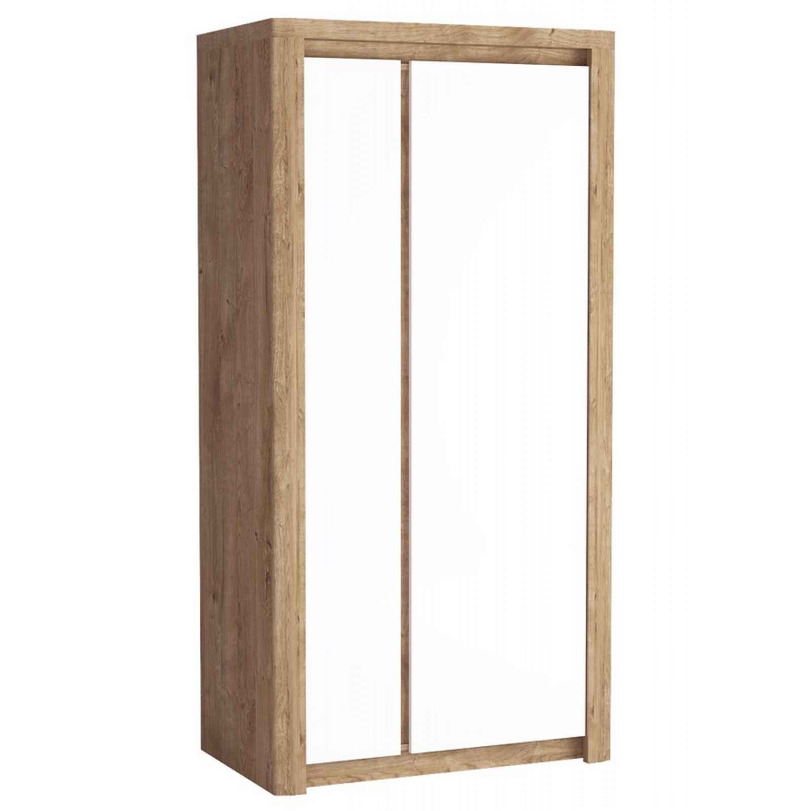 Šatní skříň FILIKA 2D, dub ribbeck/bílý lesk | Viame.cz