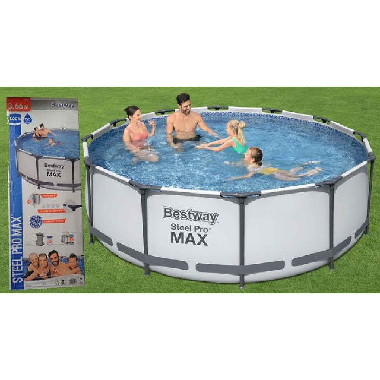 Bestway Nadzemní bazén Steel Pro MAX, 366 x 100 cm | Viame.cz