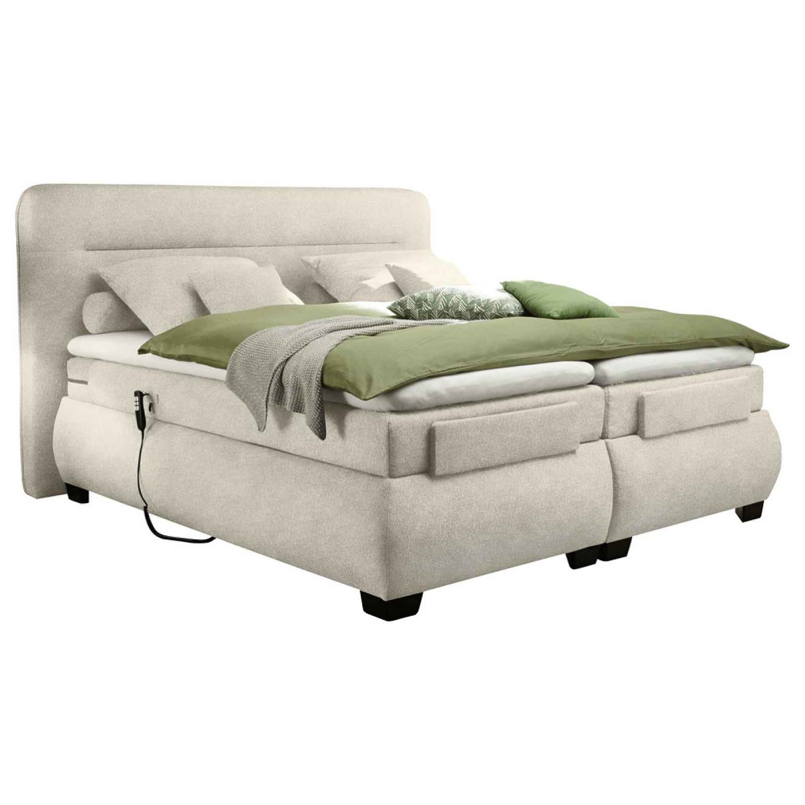 XXXLutz POSTEL BOXSPRING, textil, pískové barvy, 180x200 cm | Viame.cz