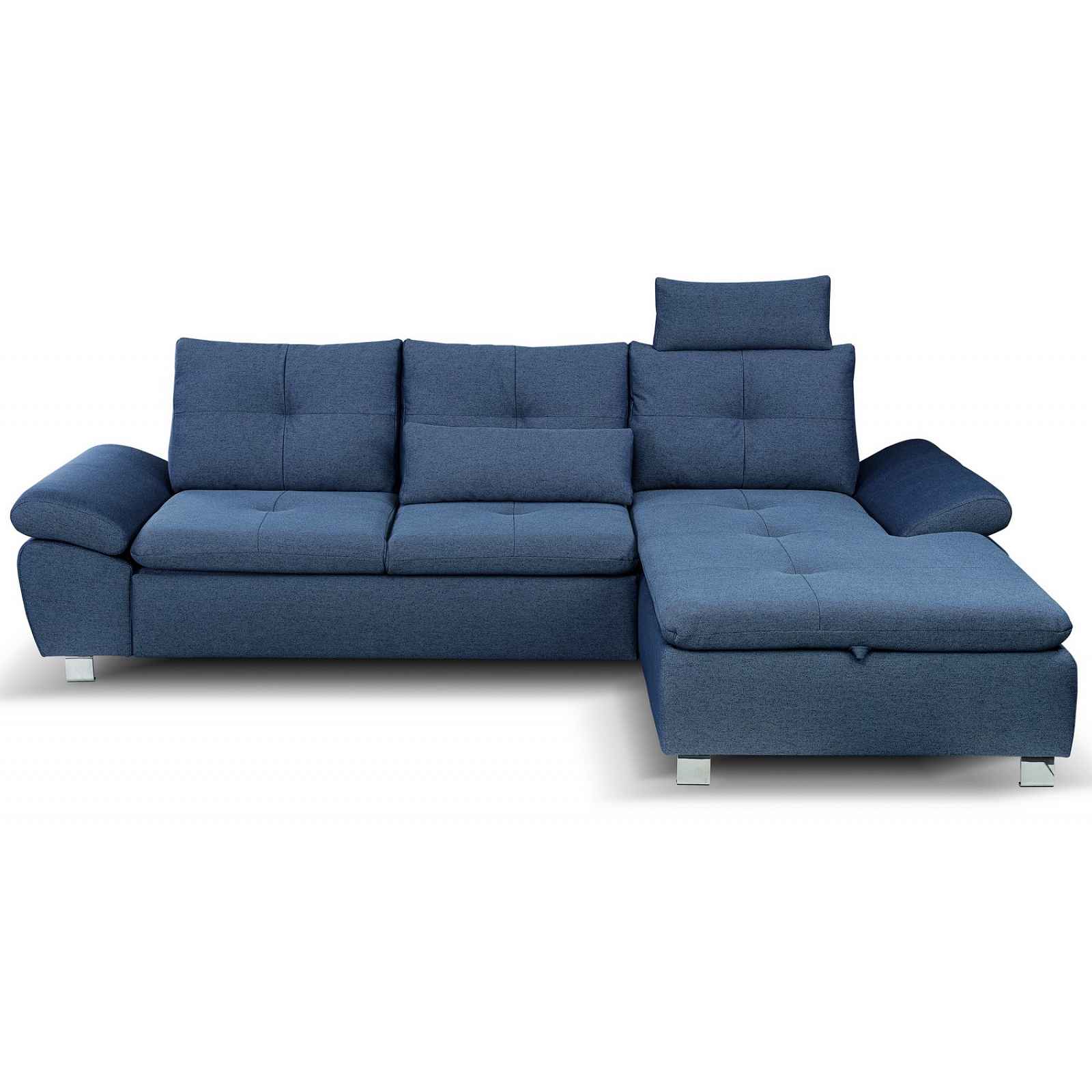 Rohová sedačka Madeira 1A, modrá látka, pravý roh | Viame.cz