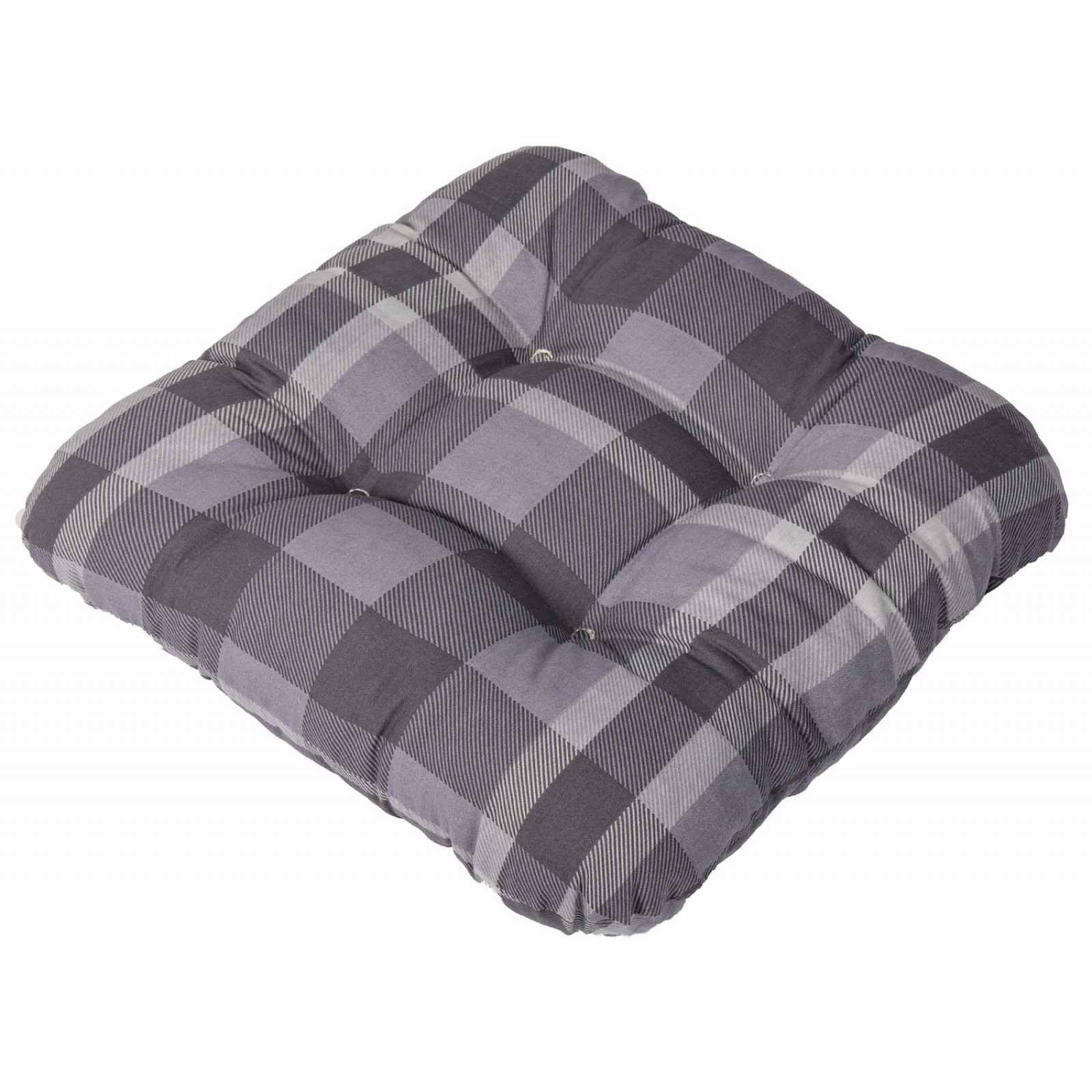Podsedák na židle Classic 40x40 cm, károvaný šedý | Viame.cz